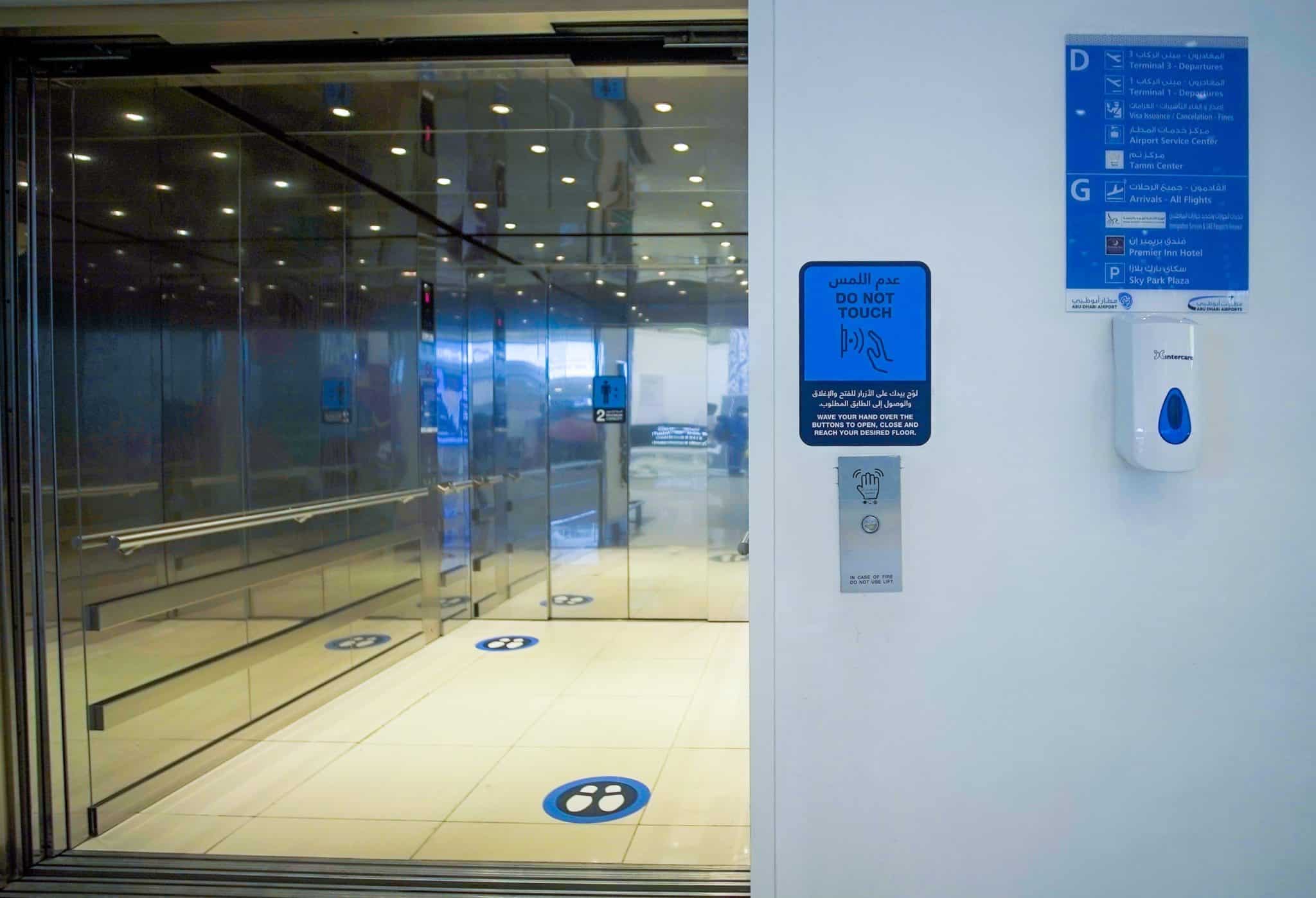 Abu Dhabi Airports introduces unique touchless elevator technology to ...